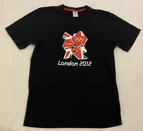 London Olympics 2012 Logo Black Sz S T-Shirt Olympic Rings Union Jack ...