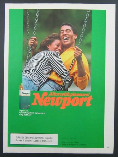 1990 NEWPORT Menthol Kings Cigarettes "Alive With Pleasure" Magazine Ad ...