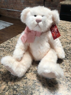 NWT RUSS "SABRINA" Pink Teddy Bear Stuffed Plush Animal Bow 12" Soft ...