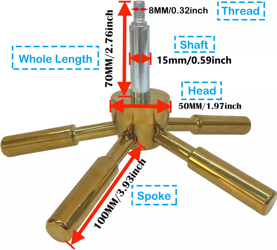 Gun Safe Handle - 5 Spoke Handle With Gold Finish Safe Handle Spoke For ...