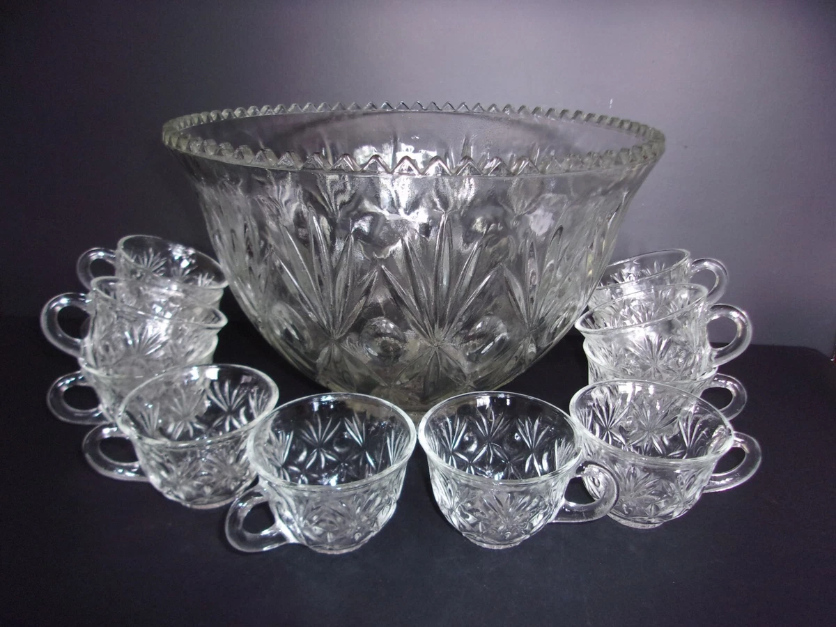 Antique Punch Bowl And Cups