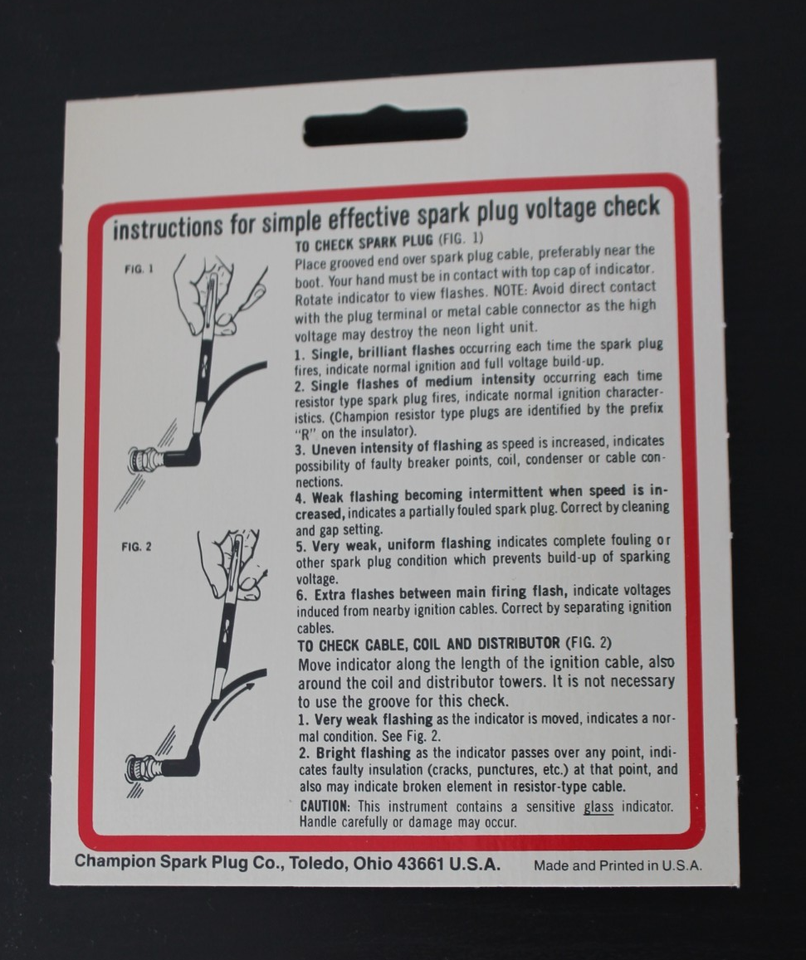 Sealed NOS Champion Spark Plug Firing Indicator, Vintage Tester ...