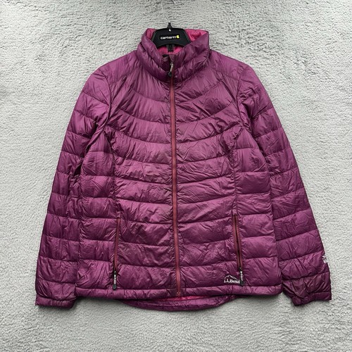 LL BEAN Ultralight 850 Down Jacket Womens Large Pink Puffer Pertex Downtek FLAWS | eBay
