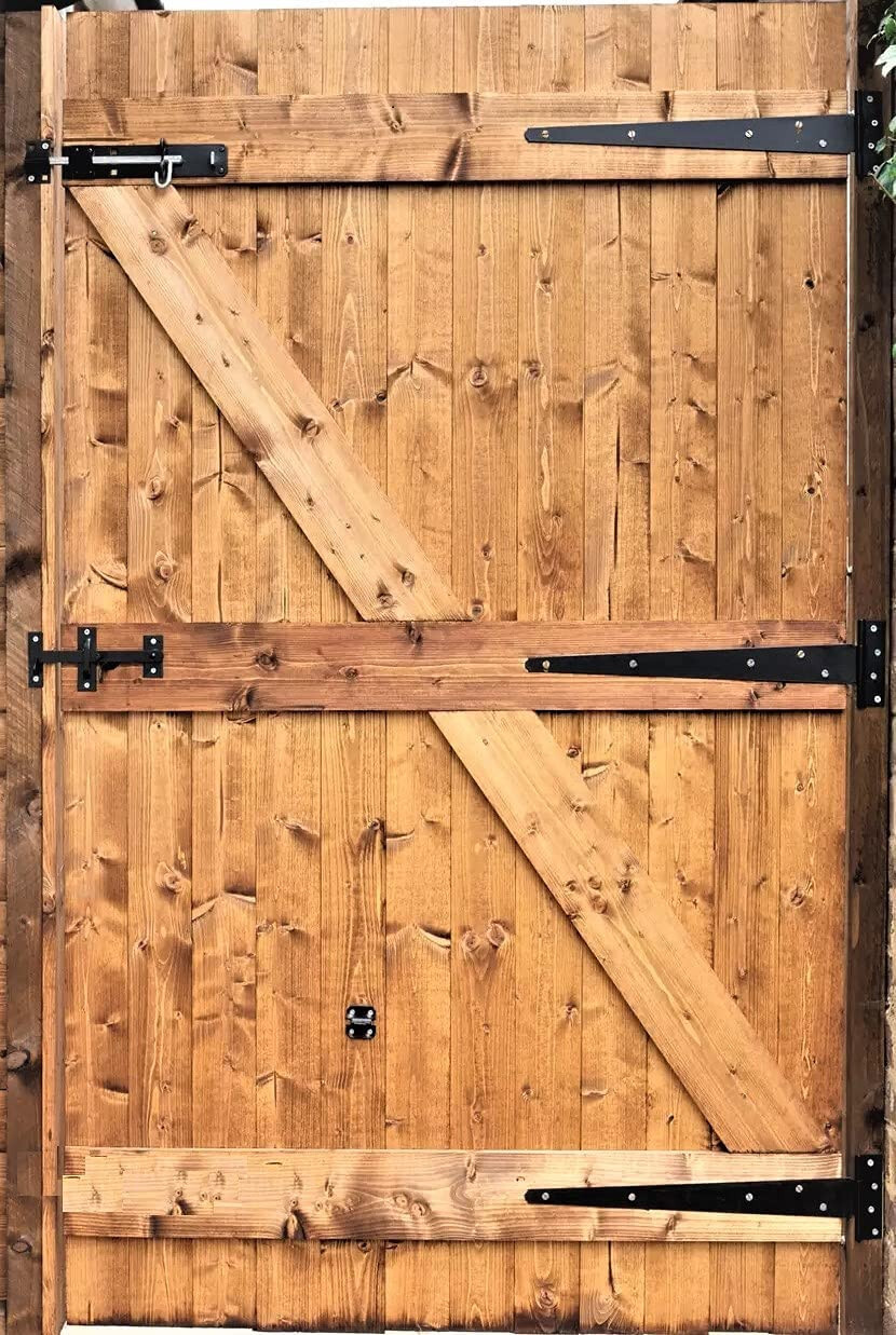 Gate Fixing Kit Tee Hinges (3) 18" Ring Latch Brenton Bolt Garden Gate ...