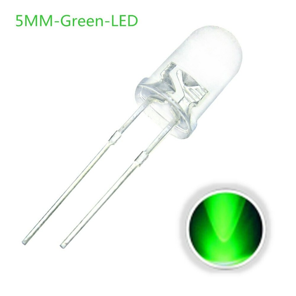 Wholesale 12000MCD 2pin 5mm round Green LED super bright LED lamp light ...