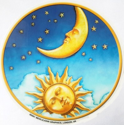 Renaissance Sun and Moon VINYL Bumper STICKER/ car DECAL Meiklejohn ...