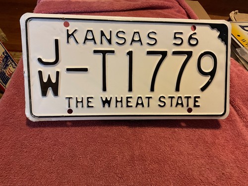 Kansas License Plate 1956 JW T1779 “Wheat State” | eBay