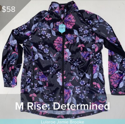 NWT Lularoe Rise Determined Zip Up Windbreaker Medium Floral | eBay