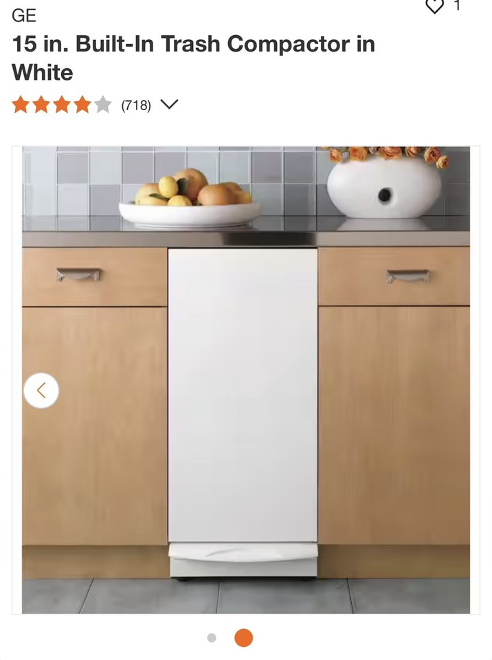 GE 15” Trash Compactor Model# UCG1500NWW In Color White New No Box ...