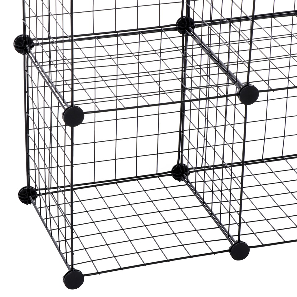 12 Cube Storage Shelf Wire Metal Grid DIY Modular Cabinet Bookcase ...