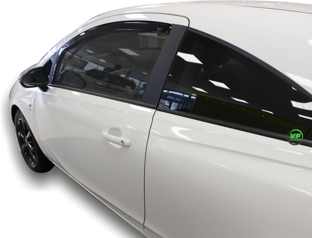 SET OF FRONT HEKO TINTED WIND DEFLECTORS for VAUXHALL CORSA E 3 DOOR 2015 19 2pc
