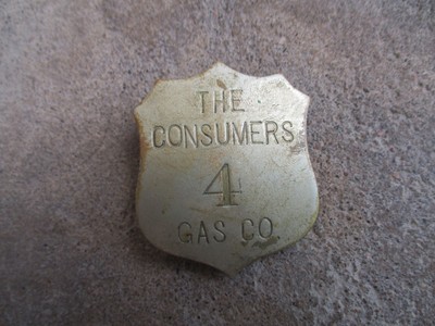 vintage 1920 The Consumer Gas Company Utility Chauffeur Employee Badge ...