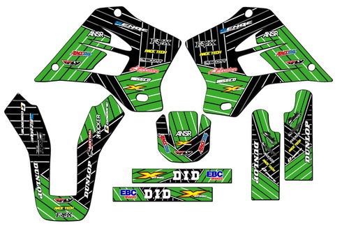 1995-2008 KDX 200 RACE SERIES Green Senge Graphics Kit Compatible with ...