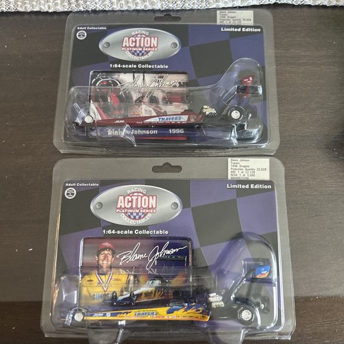 Lot of 2 NHRA Action 1/64 Blaine Johnson Travers Top Fuel Dragster | eBay