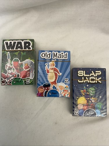 Childrens Regal Playing Cards ~ 3 Games - Slap Jack/Old Maid/War NEW ...