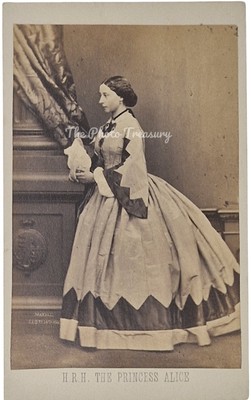 CDV PRINCESS ALICE VICTORIAN ROYALTY ZIGZAG TRIM CRINOLINE BY MAYALL OF ...