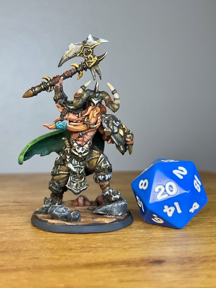 Painted Barbarian Fighter Miniature, Pro Painted D&D DND Miniature ...