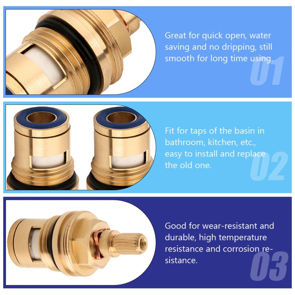 2 Pack Copper Hot and Cold Faucet Quick Tap Valves Core Replacement | eBay