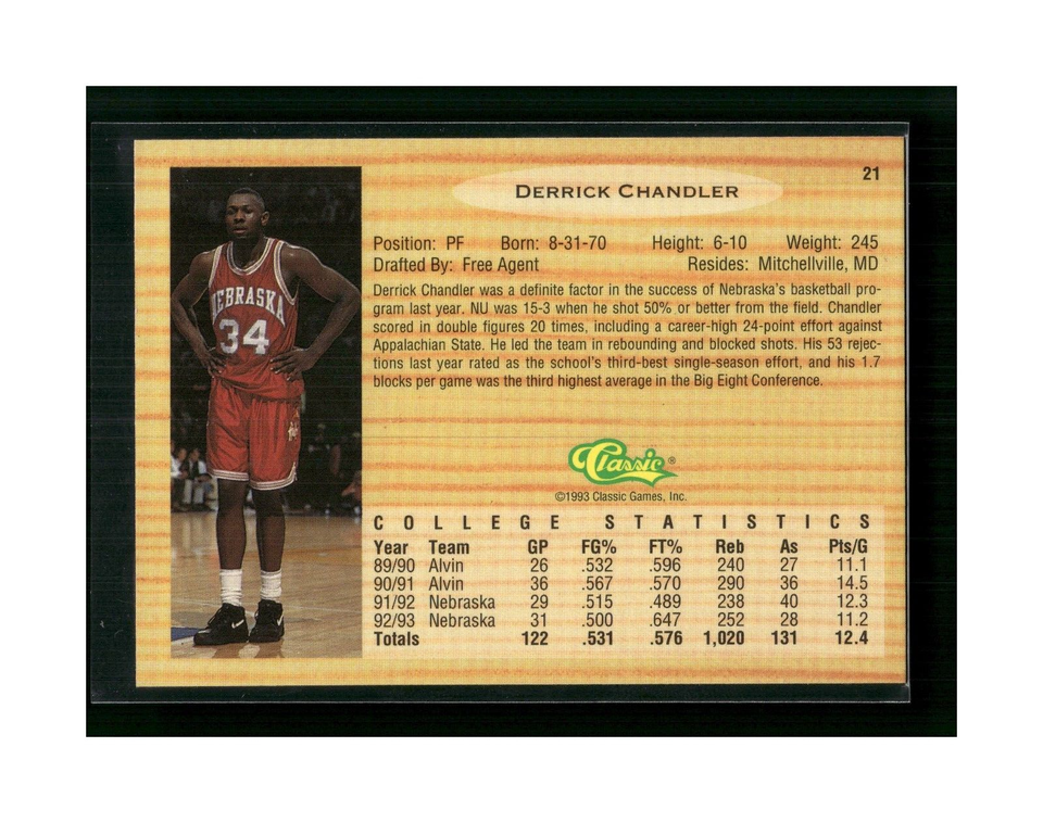 1993 Classic #21 Derrick Chandler | eBay