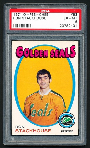 1971 OPC HOCKEY 83 RON STACKHOUSE ROOKIE CARD PSA 6 EX-MINT GOLDEN ...