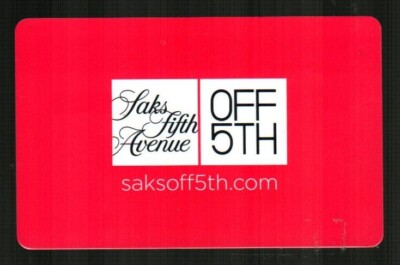 SAKS FIFTH AVENUE / OFF 5TH Classic Logo 2019 Gift Card ( $0 ) | eBay