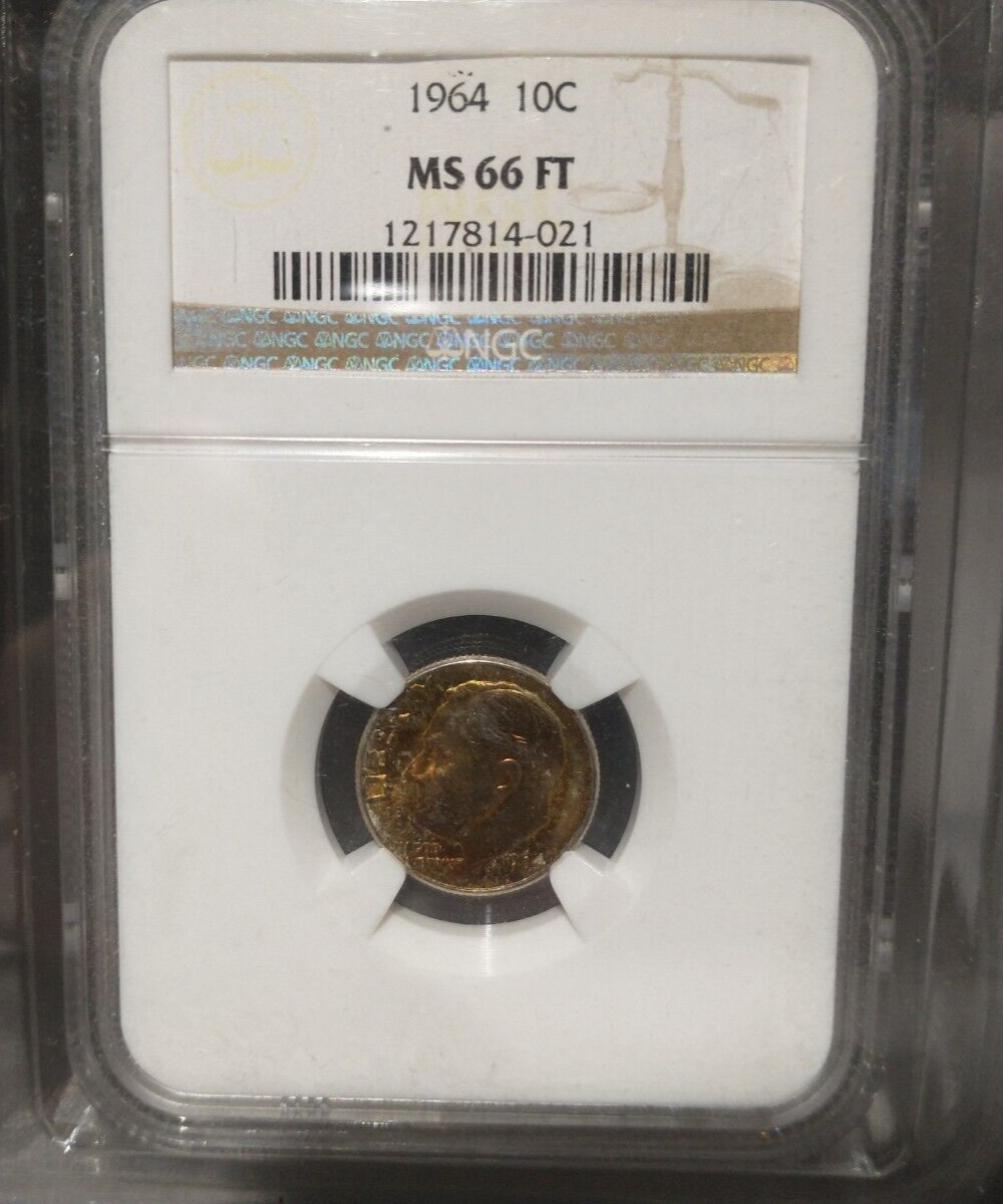 Rainbow/Toned Lot of 9 1950-1964 NGC MS Silver Roosevelt Dimes | eBay