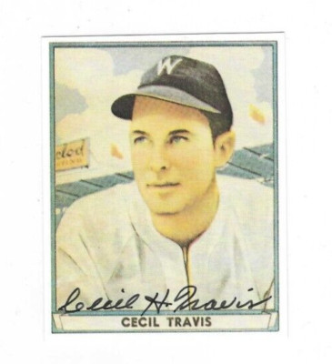 CECIL TRAVIS Washington Senators Signed 1941 Play Ball Reprint Card #48 ...
