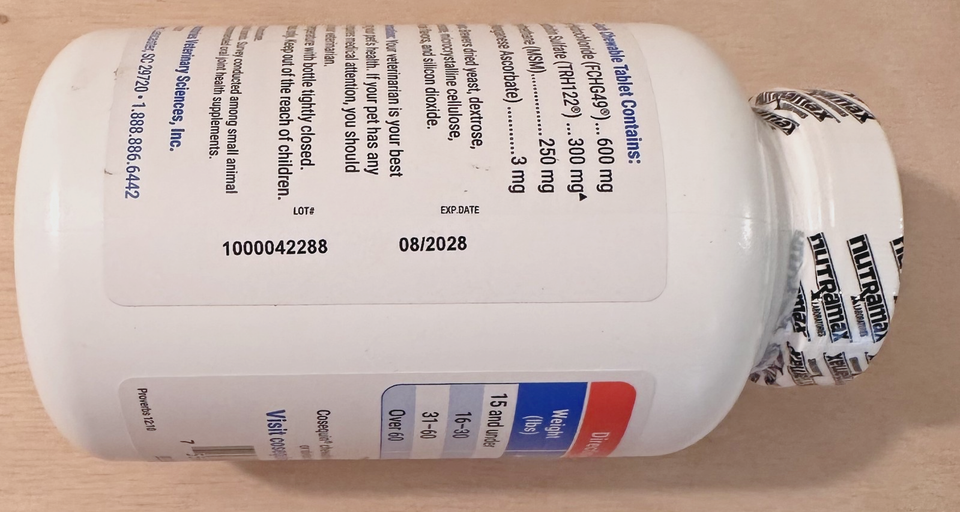 COSEQUIN JOINT HEALTH SUPPLEMENT 132 TASTY CHEWABLE TABLETS FOR DOGS ...