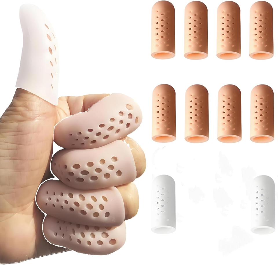 Silicone Finger Protectors with Ventilation Holes, 10 Pack Gel Finger ...