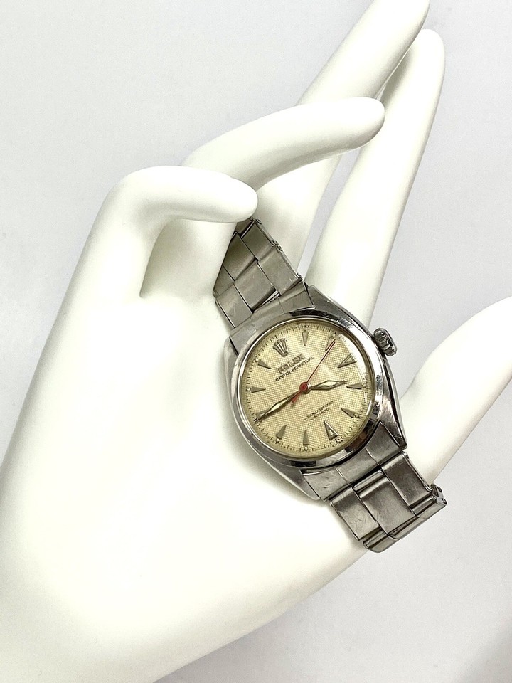 Rare Vintage ROLEX REF 6084 Honeycomb Waffle Dial with Band 1950s Watch ...