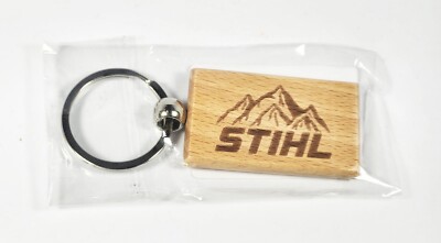 STIHL® burned burnt wood keychain NEW! | eBay