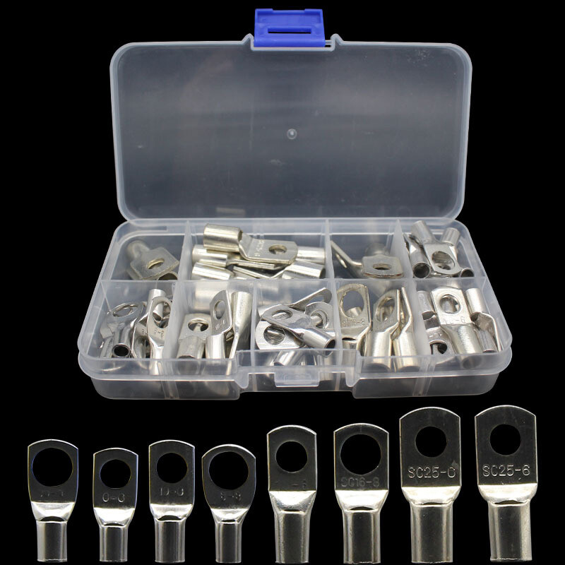 60PCS Electrical Wire Copper Lug Battery Cables Ring Connectors ...