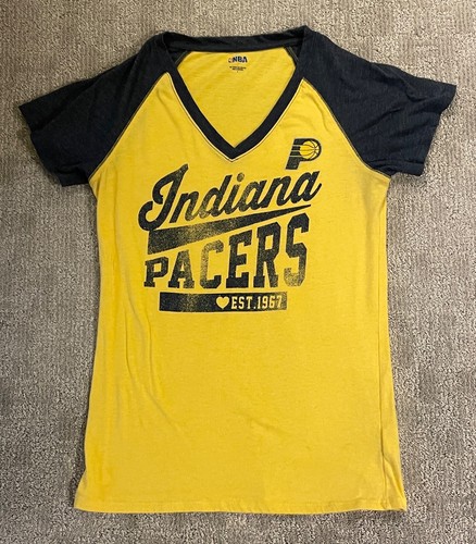 Indiana Pacers Shirt Ladies Large L Yellow NBA Licensed Retro Fitted ...