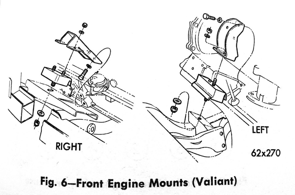 1960 1961 1962 1963 1964 1965 1966 Plymouth Valiant 170 Slant Six Mount ...