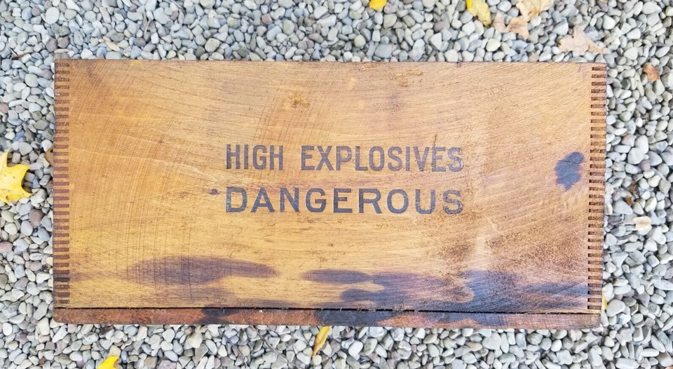 Vintage ATLAS Powder Co. Dynamite High Explosives Wooden Crate Retsof ...