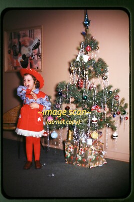 Christmas Tree in 1959, Kodachrome Slide i7b | eBay