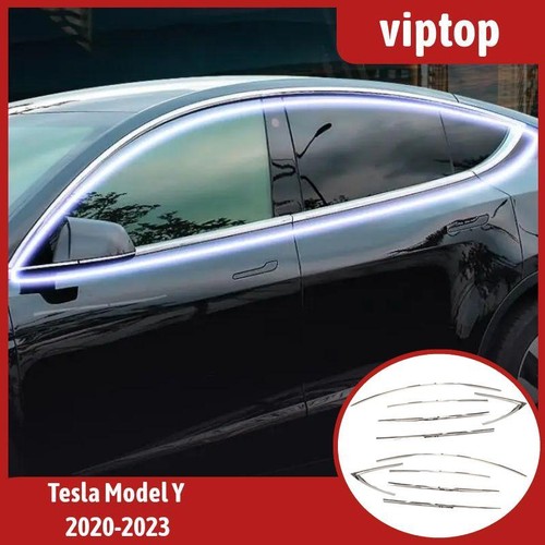 Stainless Chrome For 2020-2023 Tesla Model Y Side Window Molding Cover ...