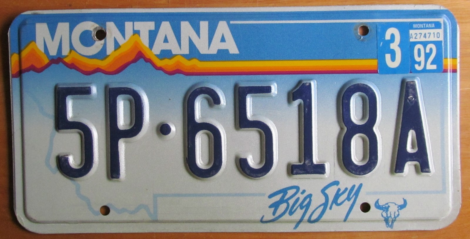Montana 1992 LEWIS and CLARK COUNTY License Plate NATURAL # 5P-6518A | eBay