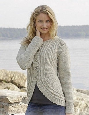 LADIES JACKET RIB EDGING~ARAN/WORSTED~KNITTING PATTERN~SIZE S-M-L-XL ...