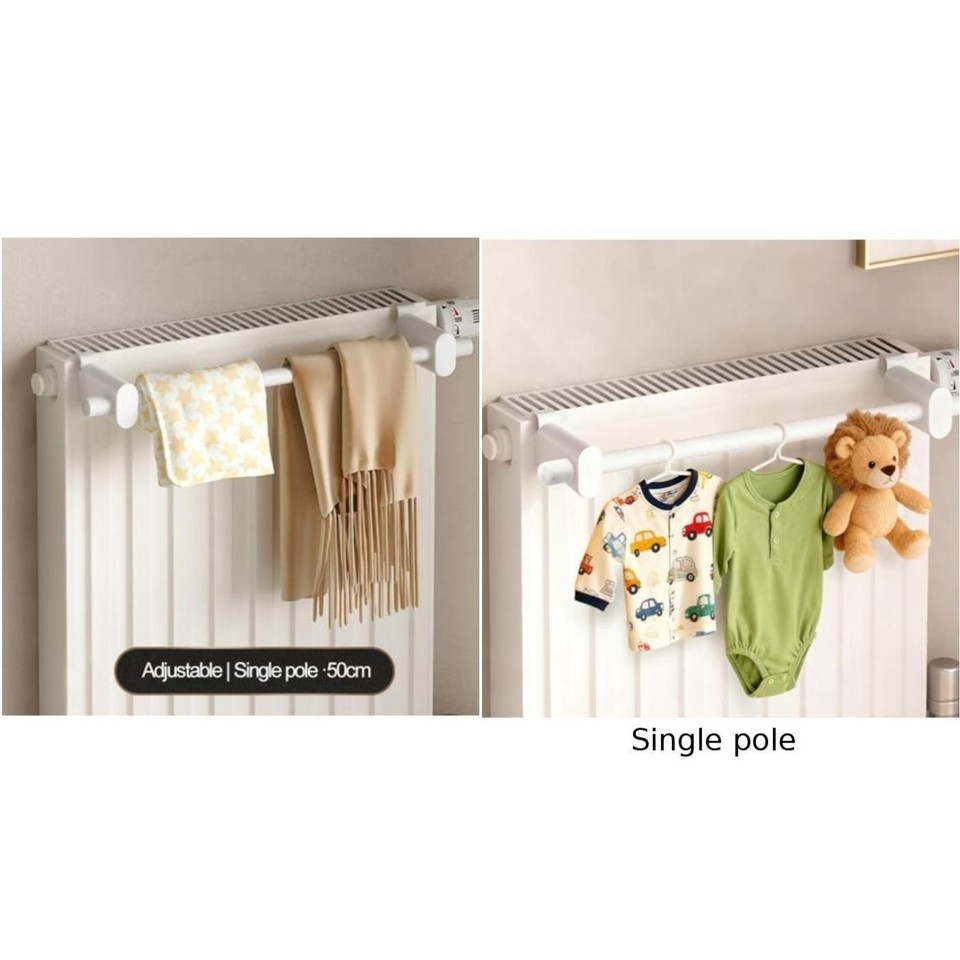 50cm Radiator Drying Rack No Drill Hanger for Towels Clothes Space ...