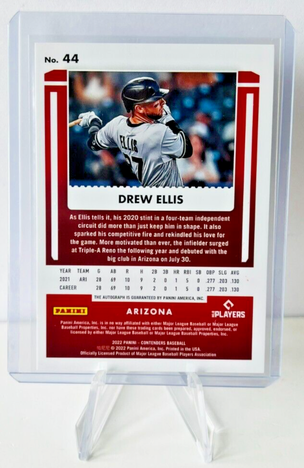 DREW ELLIS 2022 Panini Contenders Baseball #44 Auto /75 Arizona ...