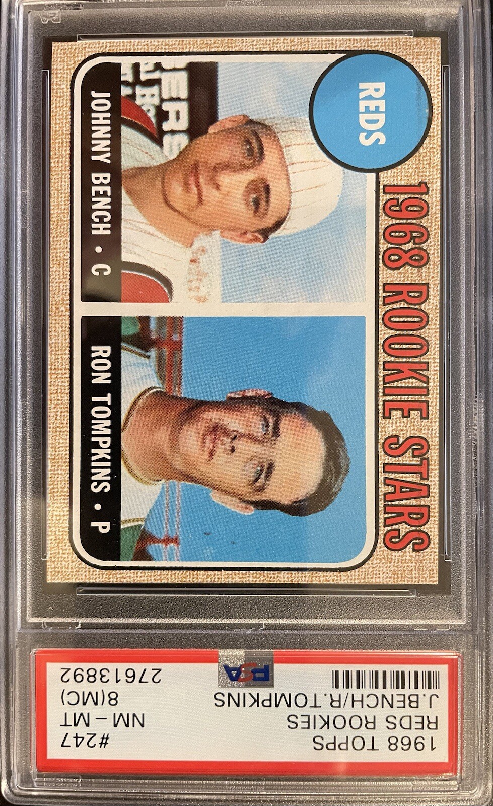 1968 Topps Johnny Bench Rookie Card RC - PSA 8 (mc)- Cincinnati Reds ...