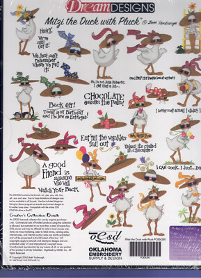 Mitzi the Duck with Pluck Multi-Format Machine Embroidery Designs CD | eBay