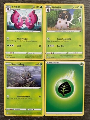 POKEMON X4 VIVILLION 013/163 + SPEWA 012/163 + SCATTERBUG 011/163 ...