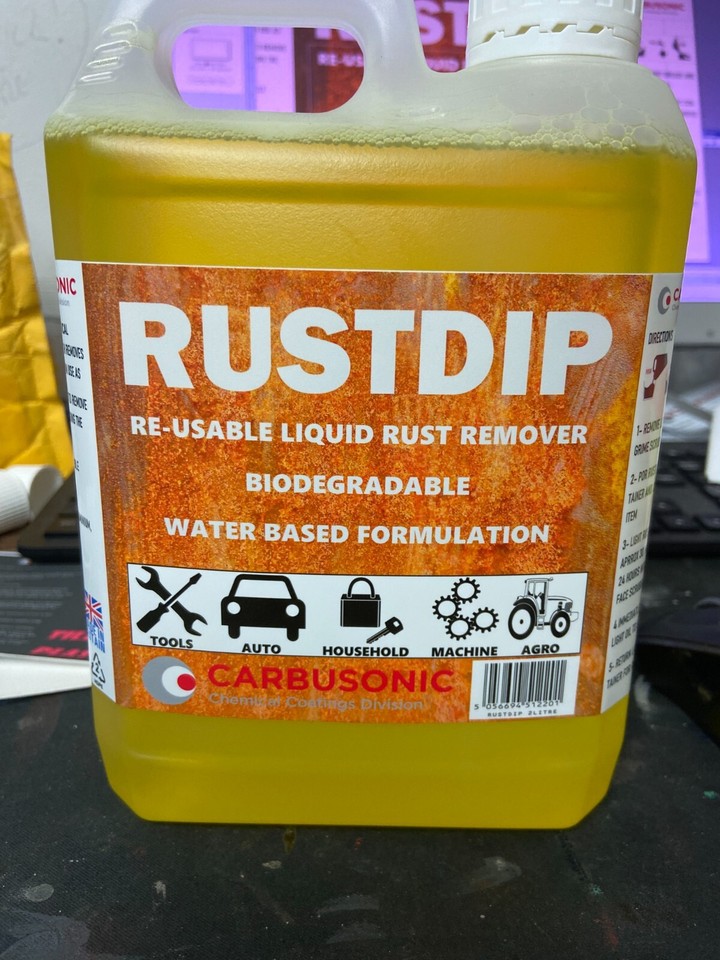 Rust converter treatment for metals & steel 5lt cars diy spray or dip ...