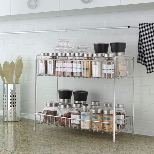 Stainless Steel 2 Tier Kitchen Rack/Spice Shelf/Kitchen/Pantry Storage ...