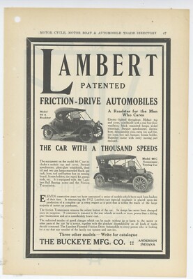 1912 Buckeye Manufacturing Co. Ad: Lambert Automobiles - Anderson ...