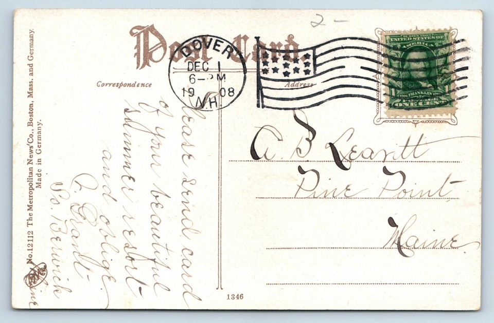 Vintage Postcard The American House Dover New Hampshire NH 1908 | eBay