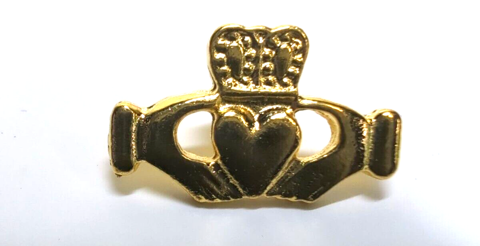 Vintage oldstock irish celtic claddagh goldtone clutch lapel pin | eBay