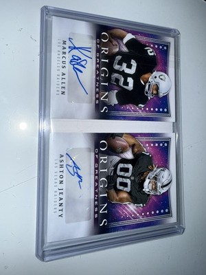 2025 Panini Origins Ashton Jeanty rookie Marcus Allen Dual Auto Booklet ...